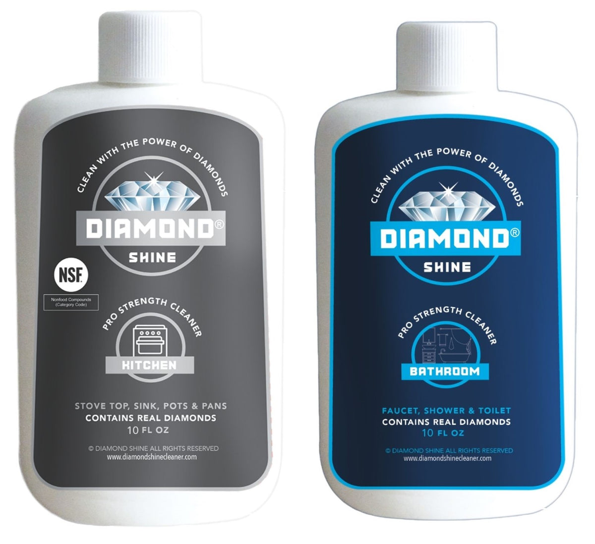 Diamond Shine Professional Combo Pack Bathroom & Kitchen Cleaners Hard ...